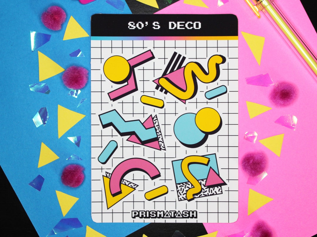 80s Retro Sticker Sheet: Memphis Design Planner Stickers - Etsy