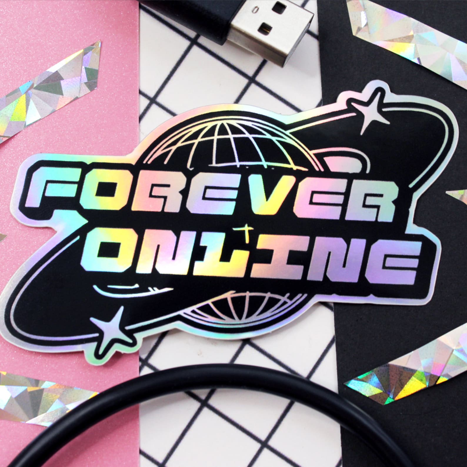 Y2K Holographic Sticker: Retrowave Cybercore Webcore, 2000s Style ...