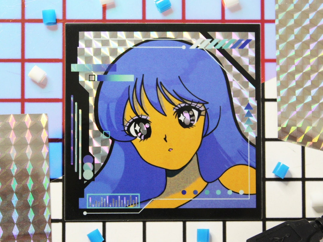 Retro Anime Girl Sticker | Cybercore | 2000's Y2k | Cyberpunk ...