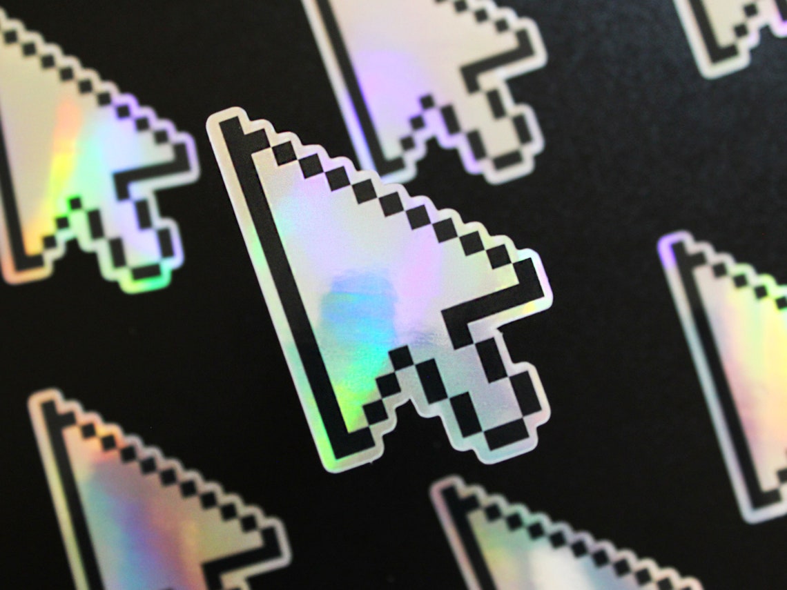Holographic Cursor Sticker: Y2K Cybercore Pixel Art - Etsy