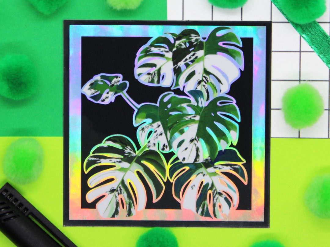 Gift for Plant People L Monstera Plant Sticker | Vaporwave Aesthetic ...
