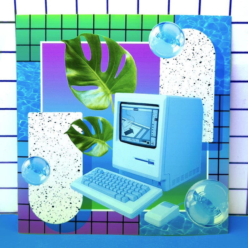 Vaporwave Mini Print | Retro Design | Computer Art | Desk Decoration - Etsy