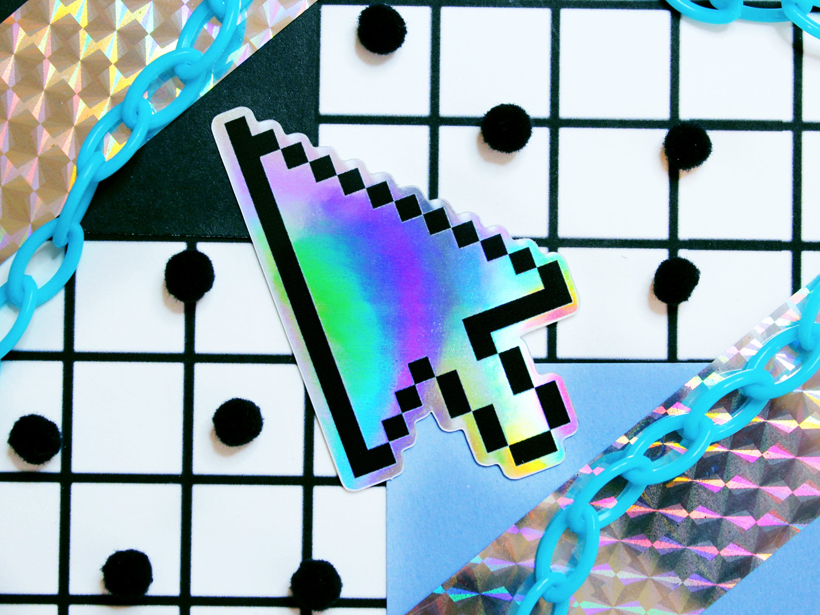Holographic Cursor Sticker: Y2K Cybercore Pixel Art - Etsy
