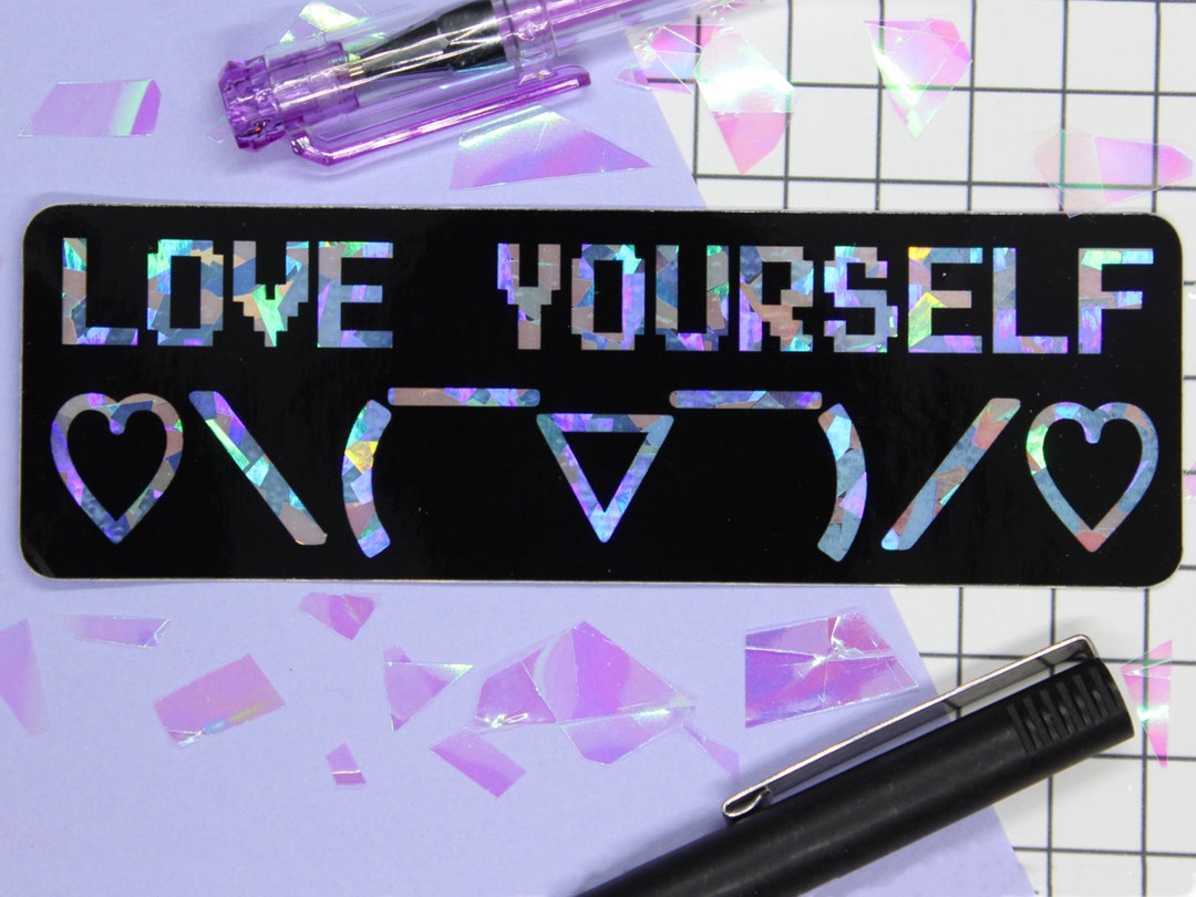 Kawaii Positivity Sticker Love Yourself Sticker Kaomoji - Etsy