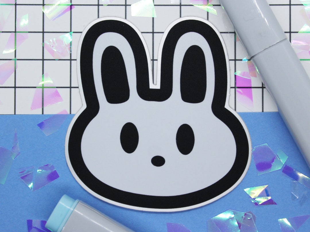 Kawaii Bunny Sticker Kawaii Aesthetic Bunny Sticker Bunny Face Sticker ...