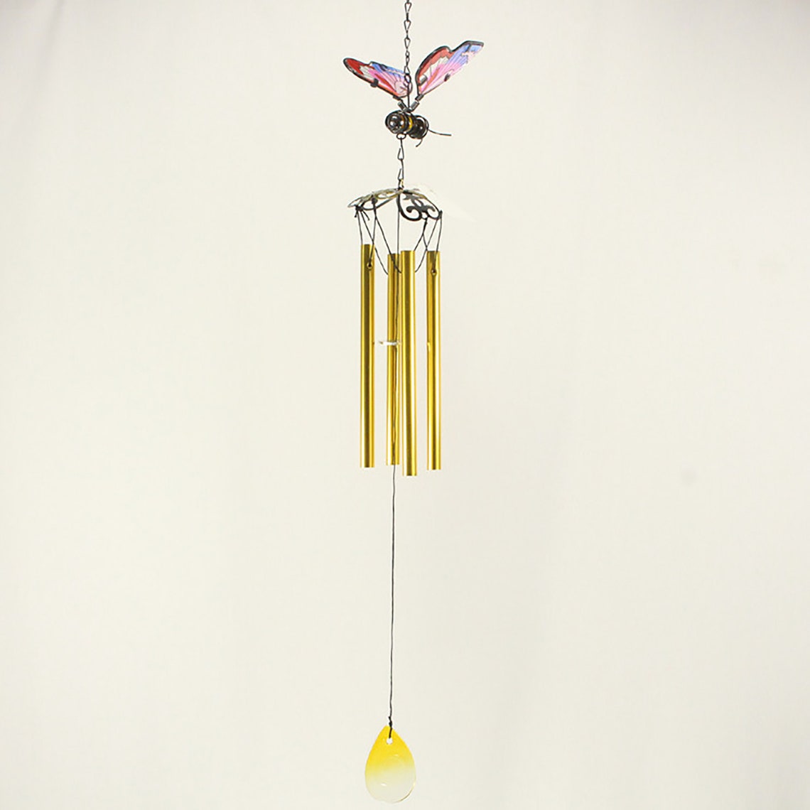 Classical Metal Wind Chime With Glass Butterfly Patio Small | Etsy