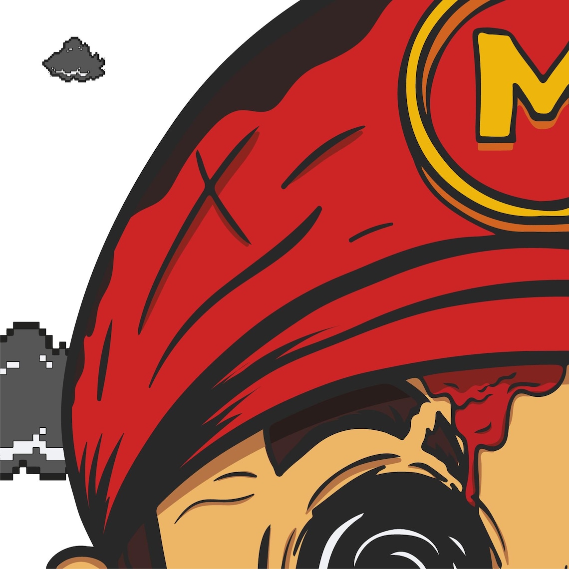 Creepy Horror Mario Digital Art | Twisted Super Mario Fan Art Poster ...