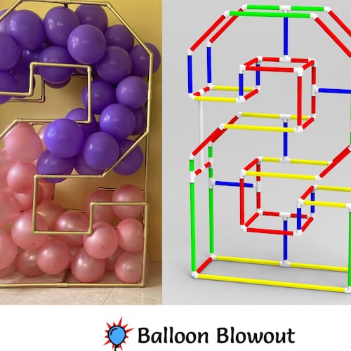 Number One 1 PVC Geometric Mosaic Template 5ft Balloon - Etsy
