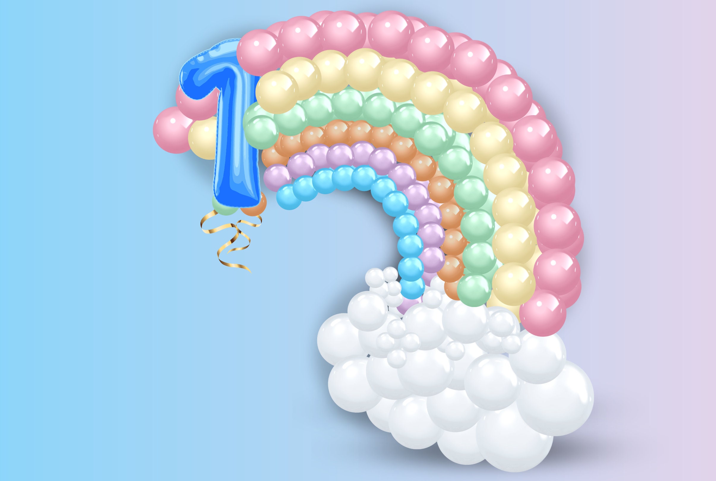 Rainbow Garland Canva Balloon Mockup | Event Mockup for Parties and ...