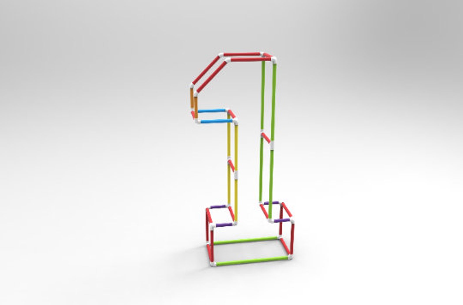 Number One 1 PVC Geometric Mosaic Template 5ft Balloon - Etsy