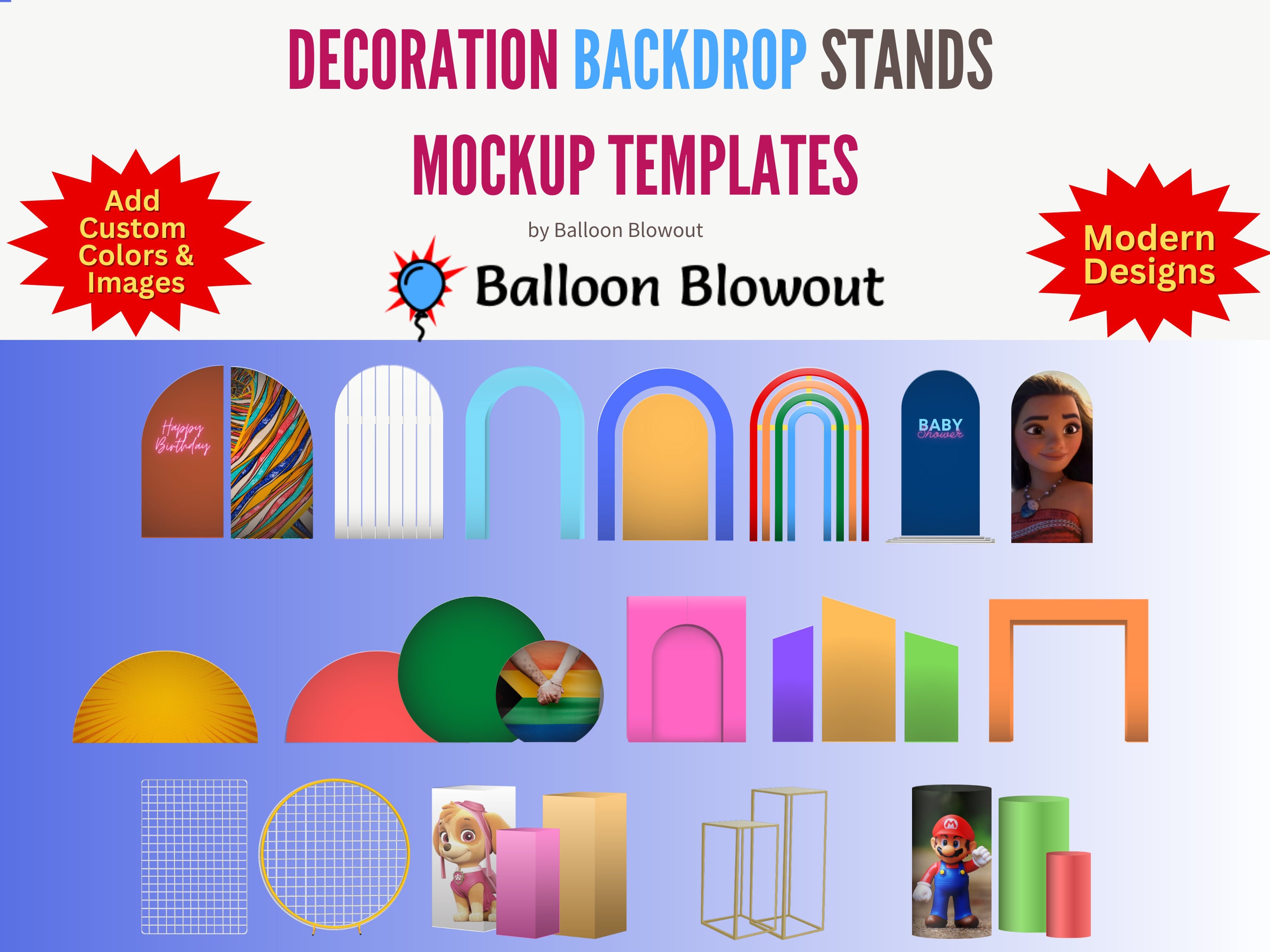 Decoration Backdrop Stands Custom Color Mockup Template - Etsy