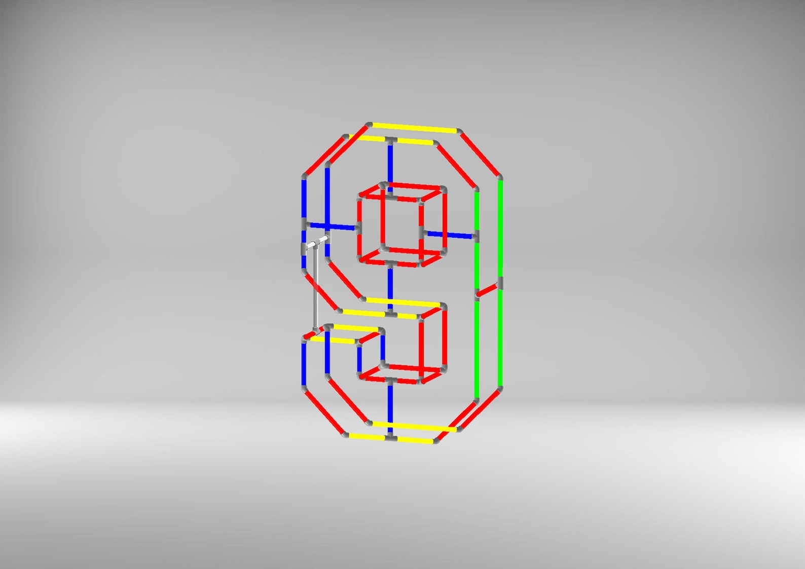 Number Nine 9 PVC Geometric Mosaic Template 5ft Balloon, Geometric ...