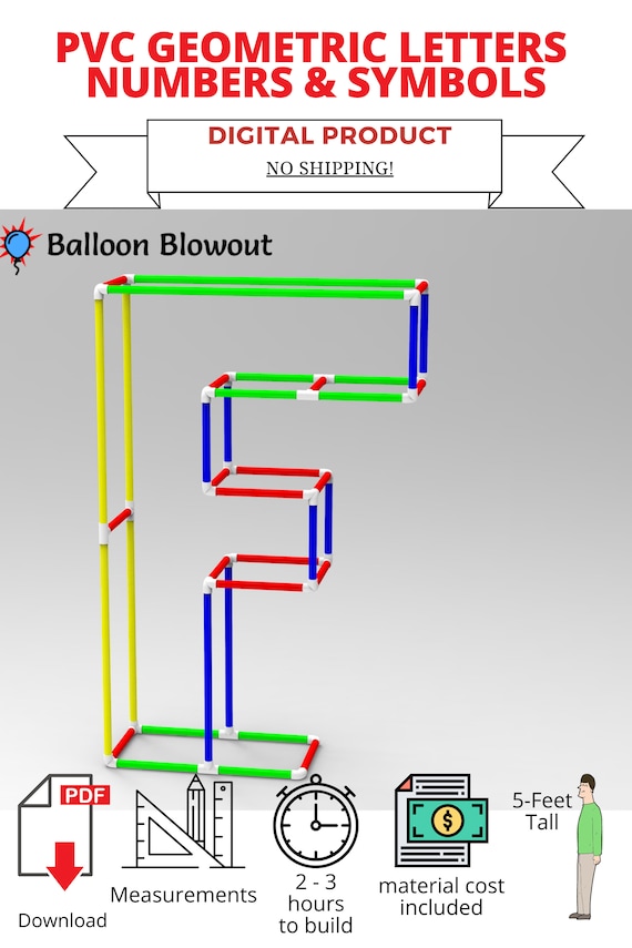 Letter F PVC Geometric Mosaic Template 5ft for Balloons | Etsy
