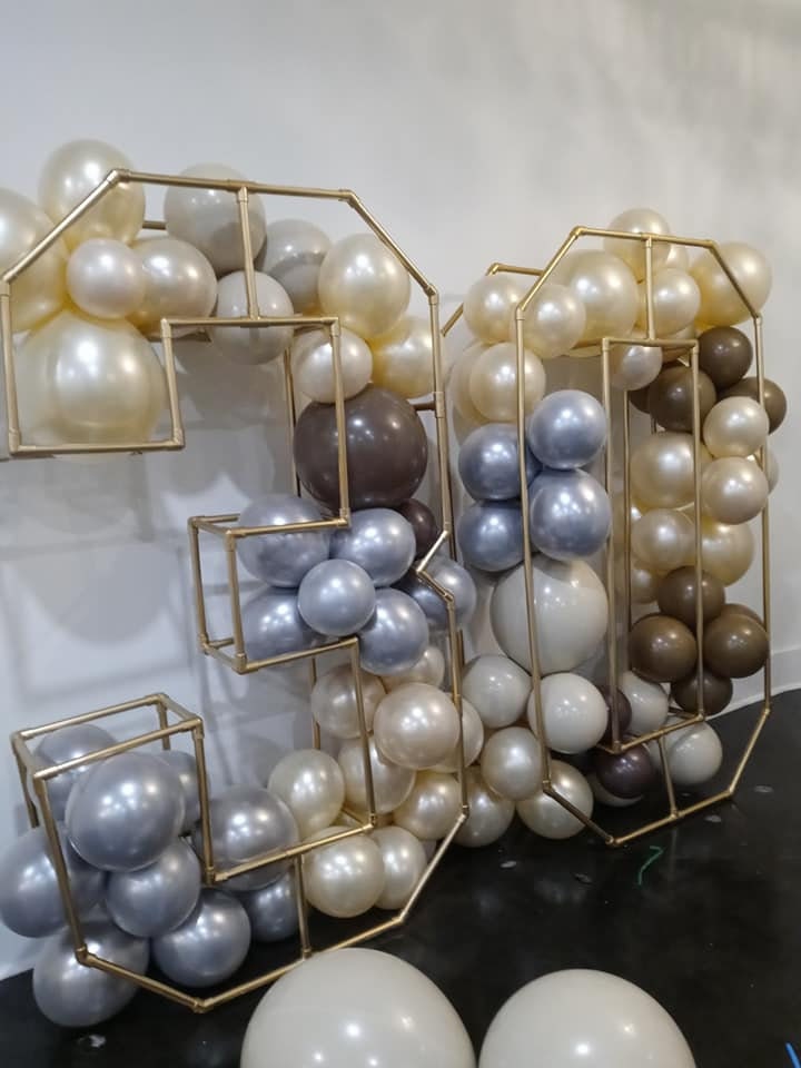 Number Three 3 PVC Geometric Mosaic Template 5ft Balloon + Custom ...