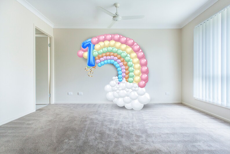 Rainbow Garland Canva Balloon Mockup | Event Mockup for Parties and ...