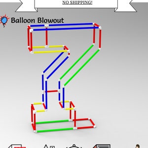 Number Seven 7 PVC Geometric Mosaic Template 5ft for Balloons ...