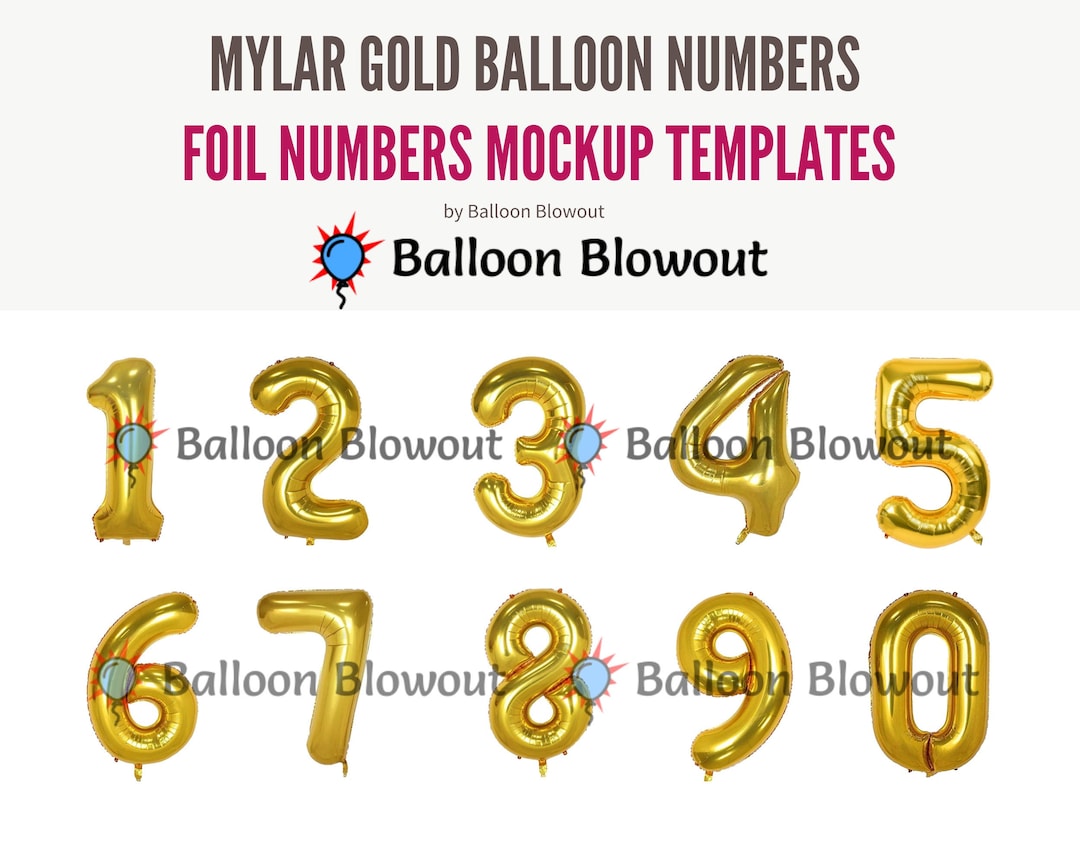 Canva Mockup Mylar Foil Balloon Numbers - Balloon Mockup Template ...