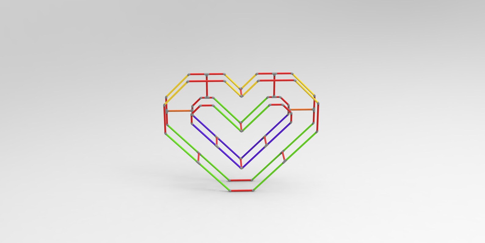 HEART Love PVC Geometric Mosaic Template Shape 5ft for Balloon ...
