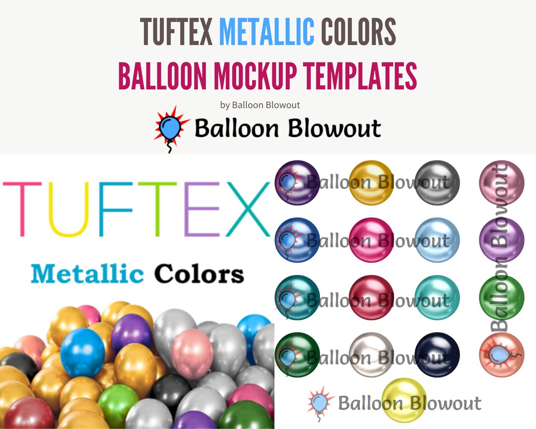 Tuftex Metallic Colors - Balloon Mockup Template Images for Canva - Etsy