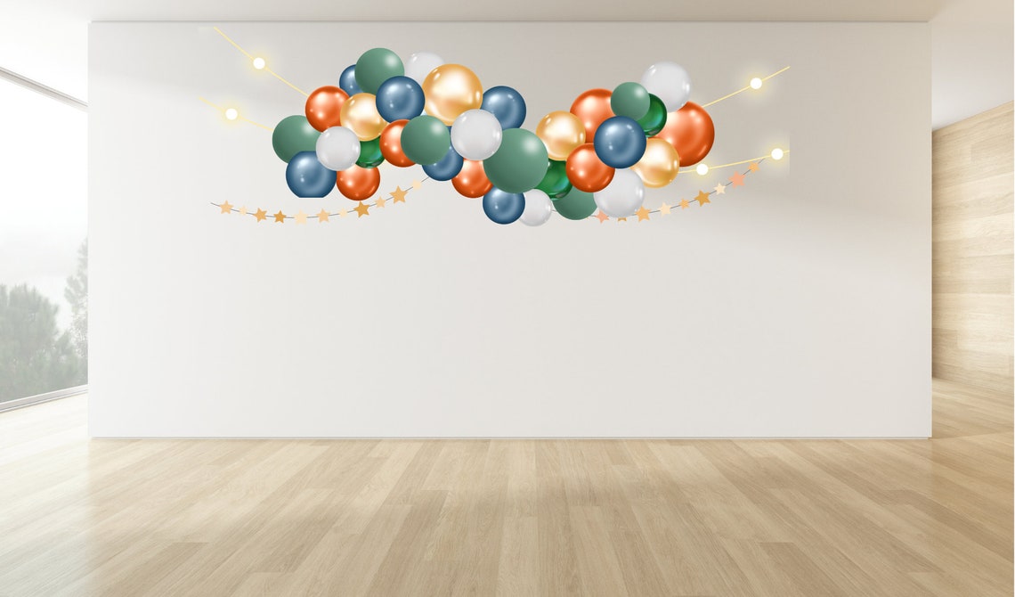 Wall Organic Balloon Garland Canva Balloon Mockup Event - Etsy