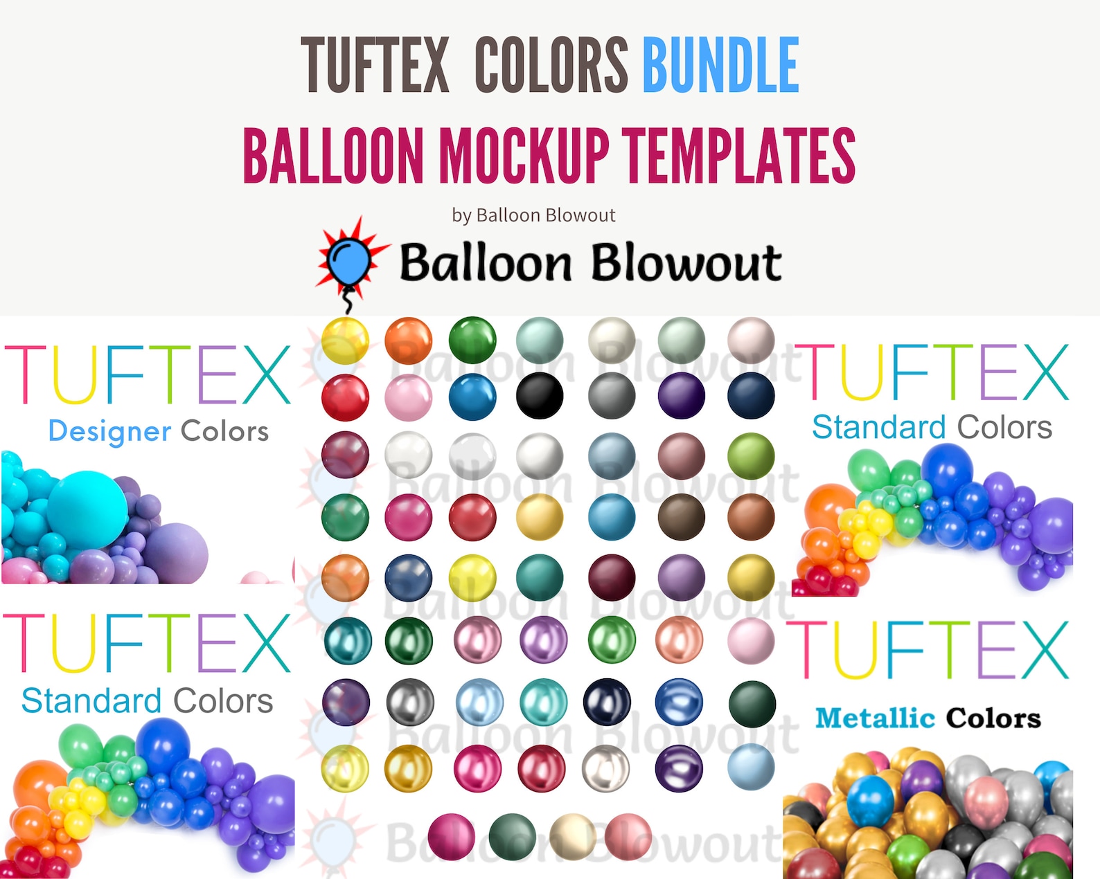 Tuftex Colors Bundle - Balloon Mockup Template Images for Canva ...