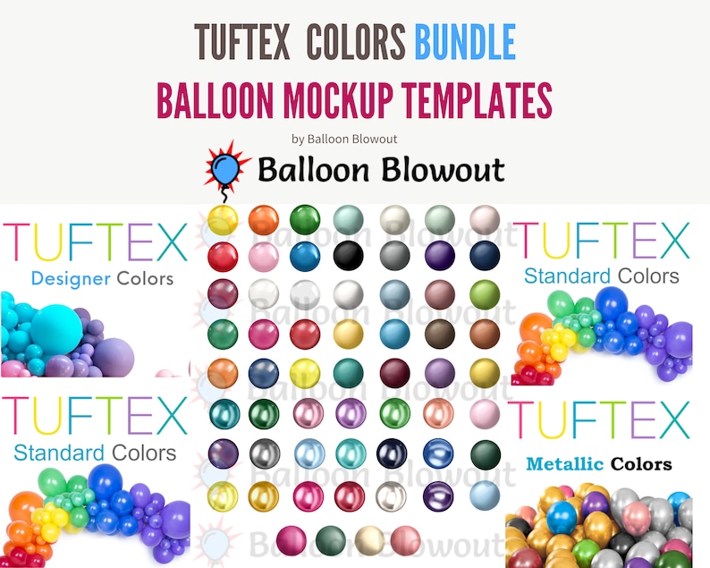 Tuftex Colors Bundle - Balloon Mockup Template Images for Canva ...