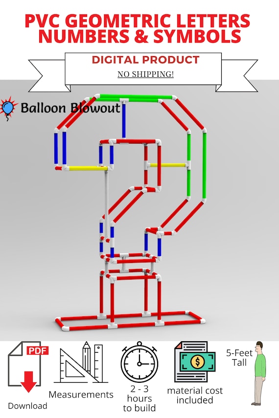 Question Mark PVC Geometric Mosaic Template 5ft Balloon | Etsy