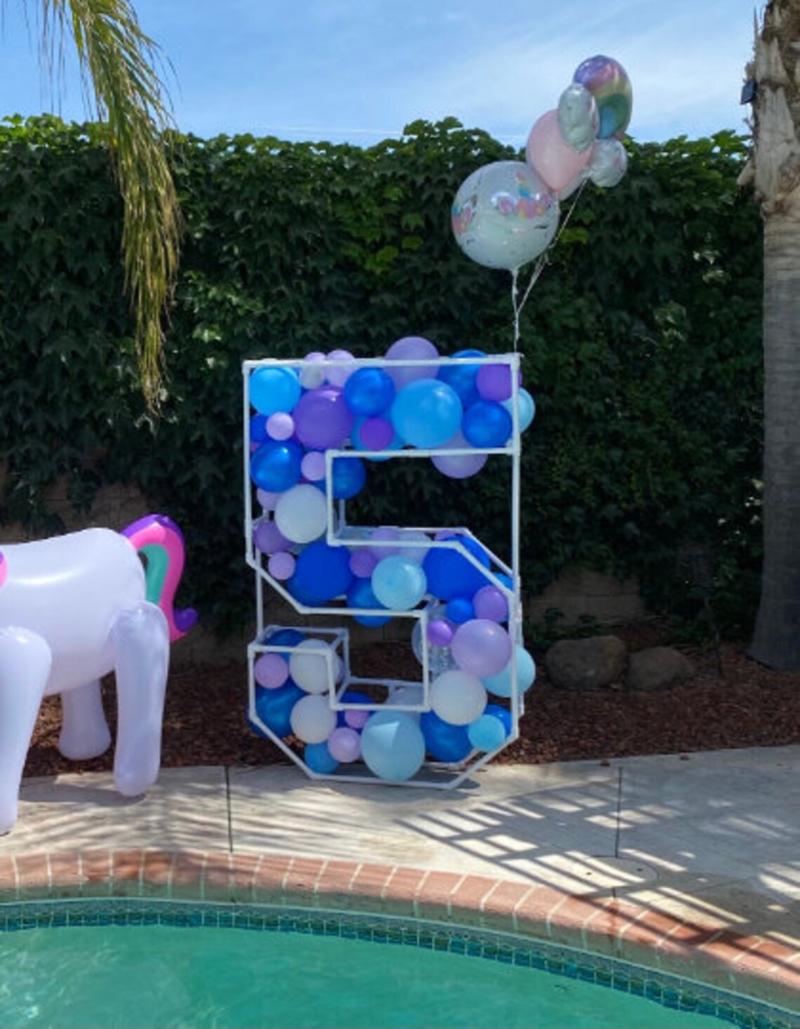Number Five 5 PVC Geometric Mosaic Template 5ft Balloon, Geometric ...