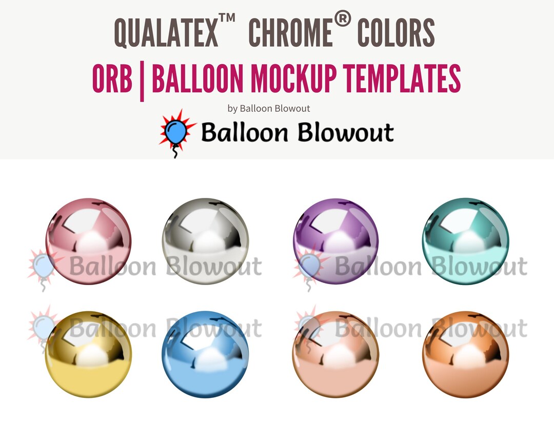 Qualatex Chrome Colors - Balloon Mockup Template Images for Canva - Etsy