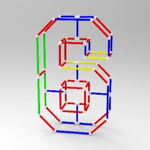 Number Six 6 PVC Geometric Mosaic Template 5ft Balloons, Geometric ...