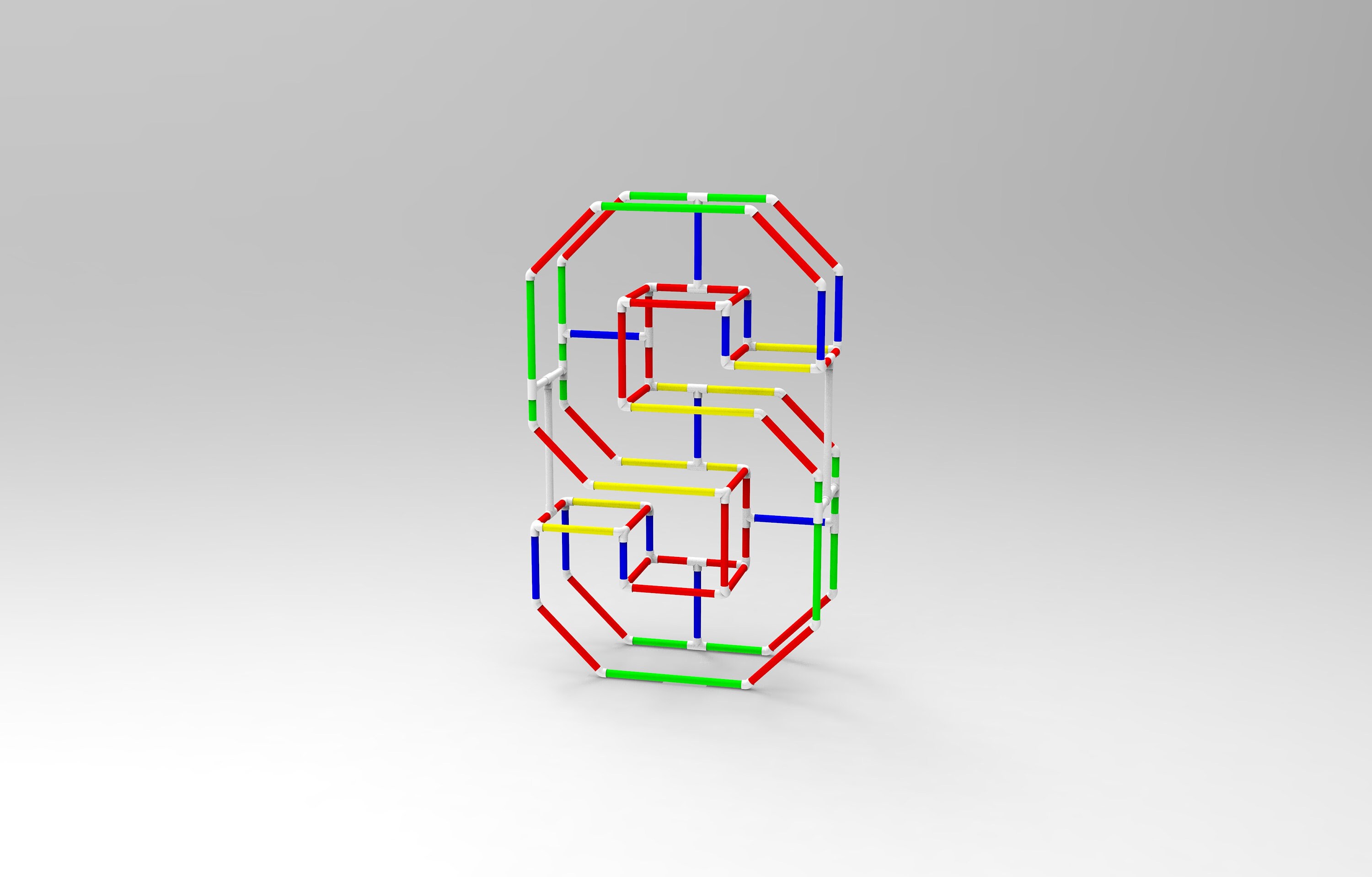 Letter S PVC Geometric Mosaic Template 5ft for Balloons - Etsy