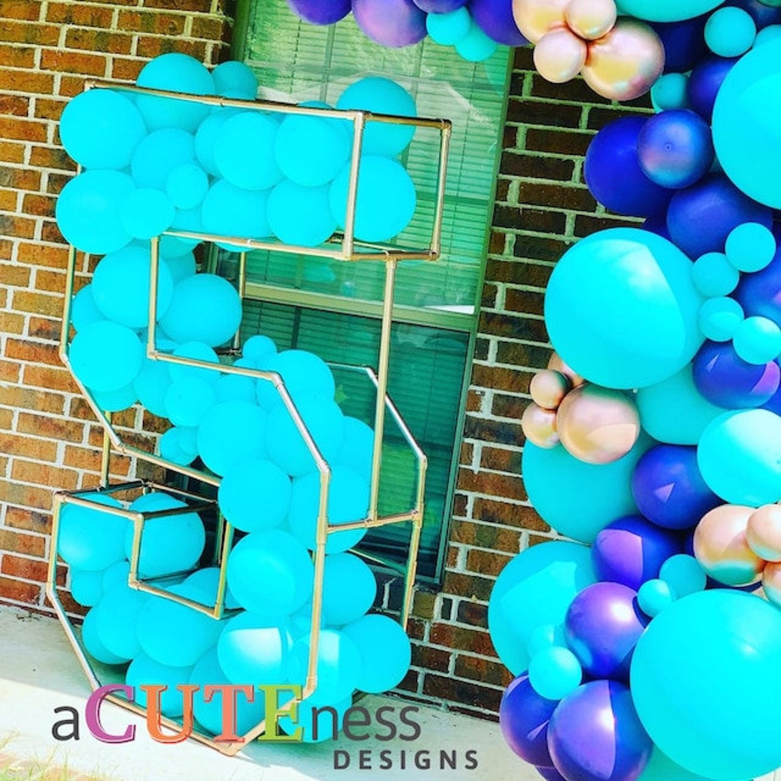 Number Five 5 PVC Geometric Mosaic Template 5ft Balloon - Etsy