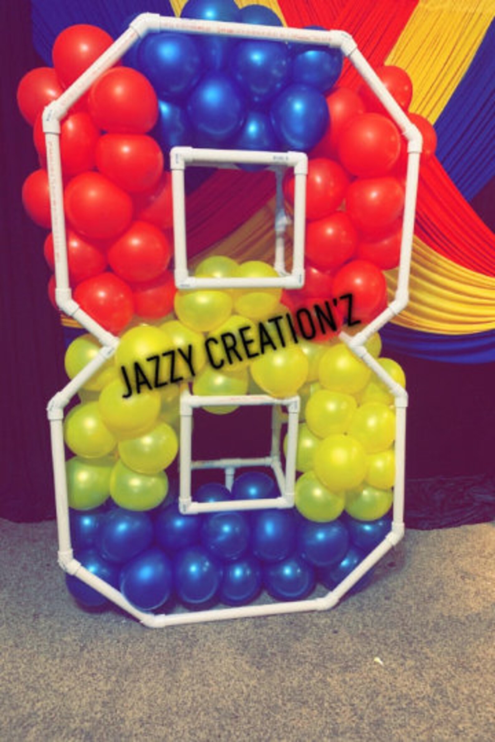 Number Eight 8 PVC Geometric Mosaic Template 5ft for Balloons ...