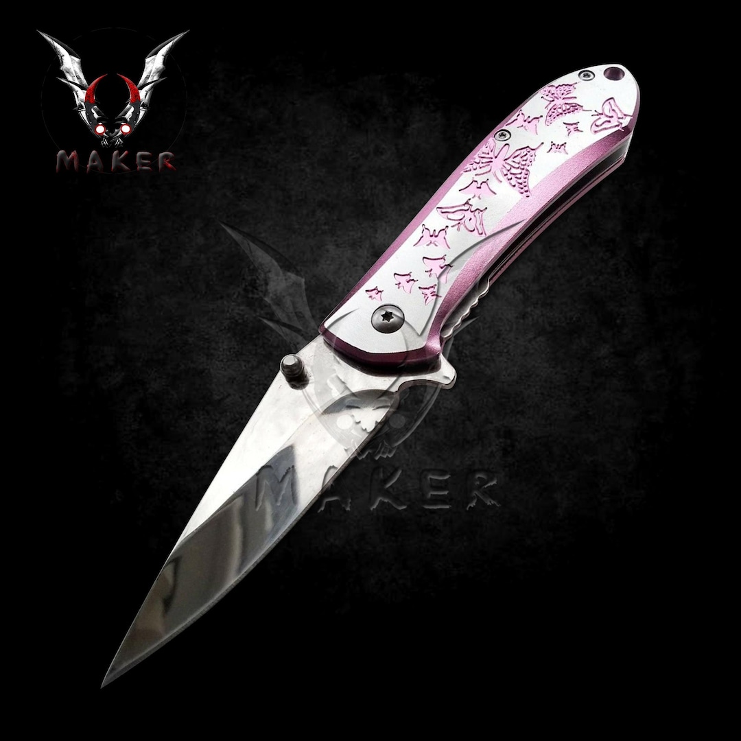 Ladies Pink Knife 7" Spring Best Folding Knife for Hunting, Camping ...