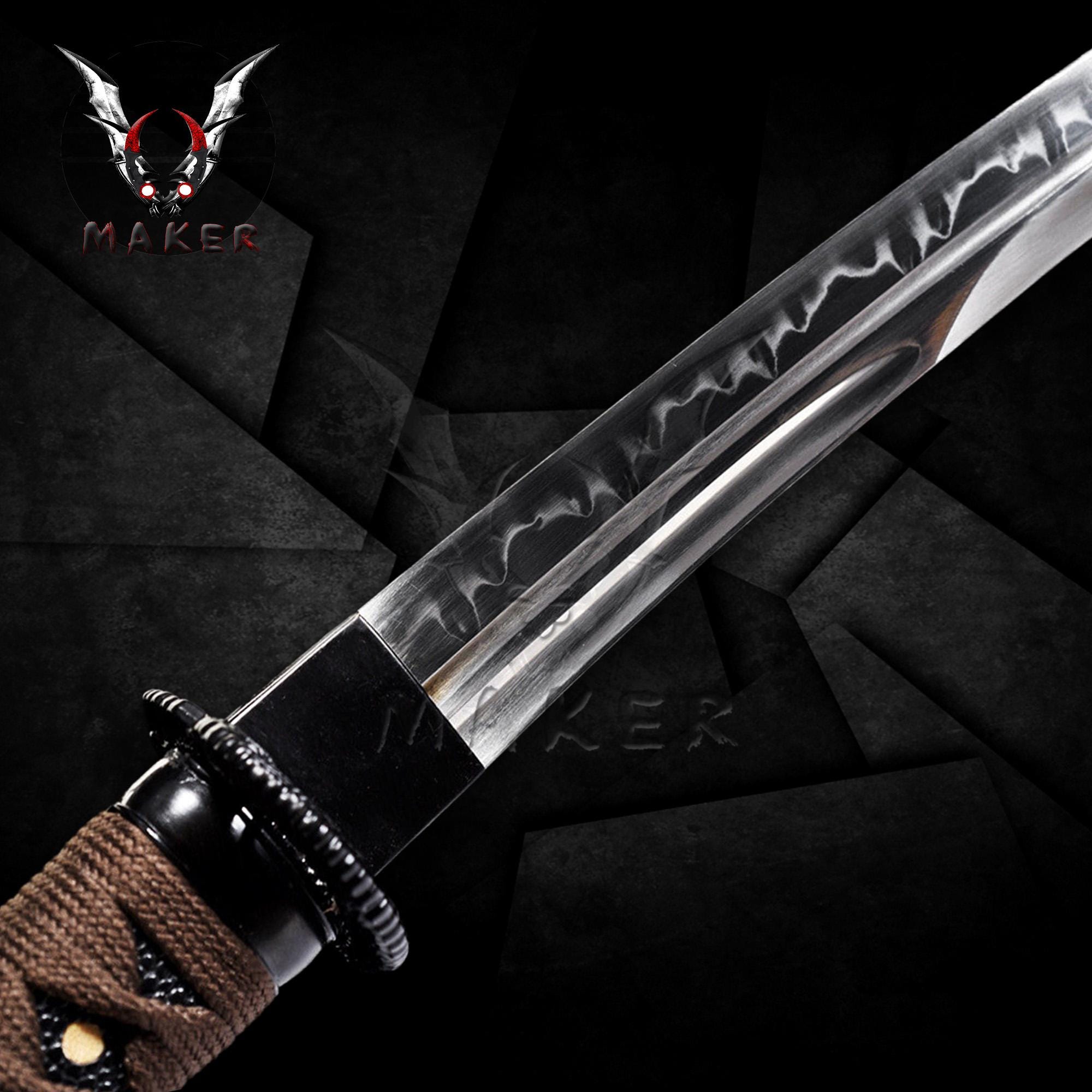 Sharp Mini Sword Japanese Samurai 20" Tanto Sword T10 Clay Tempered ...