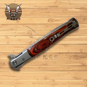 Wood REDNECK TOOTHPICK Stiletto Knife 13" Spring Assisted Knife for ...