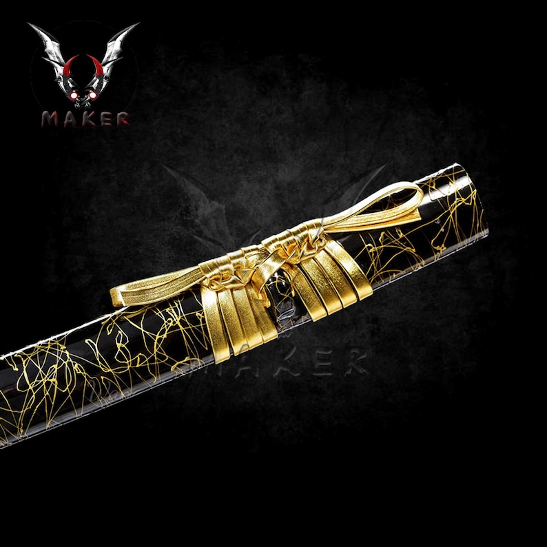 All Gold Handmade Samurai Katana 1095 High Carbon Steel, Collectible ...