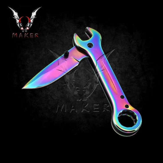 7.5 Multi Tool Rainbow Knife Best Folding Knife for | Etsy