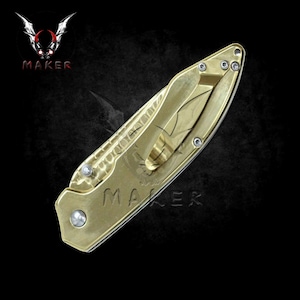 Gold Skull Pocket Knife 7.75 Steel Blade Best Folding Knife for Hunting ...