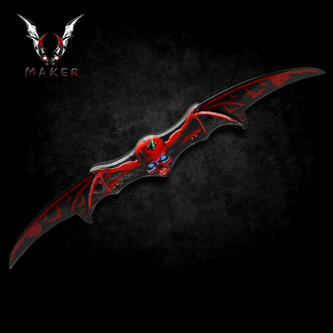 Reb Black Zombie Skull Bat Knife Best Folding Knife for Hunting ...