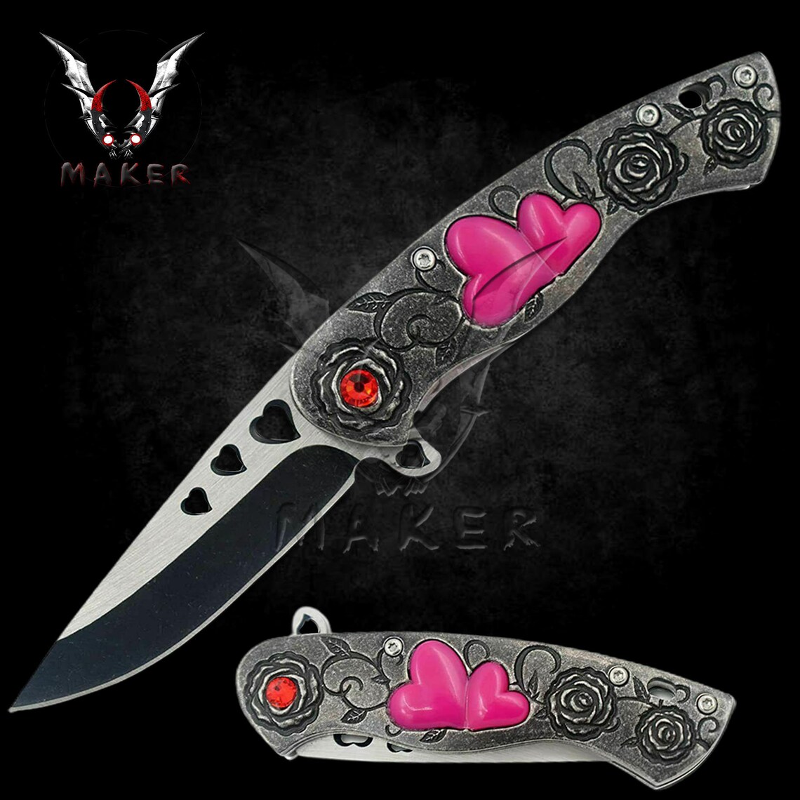 Cupid Heart Floral Rainbow Knife 7 Best Folding Love - Etsy
