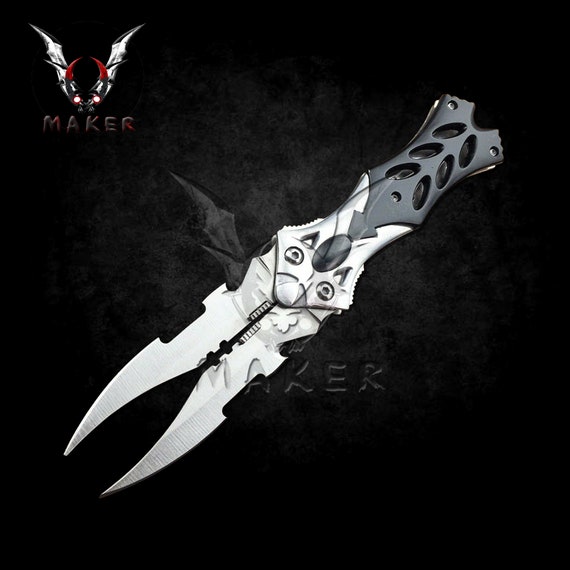 Dual Blade Fantasy Cosplay Knife 8.5 Steel Blade Best - Etsy