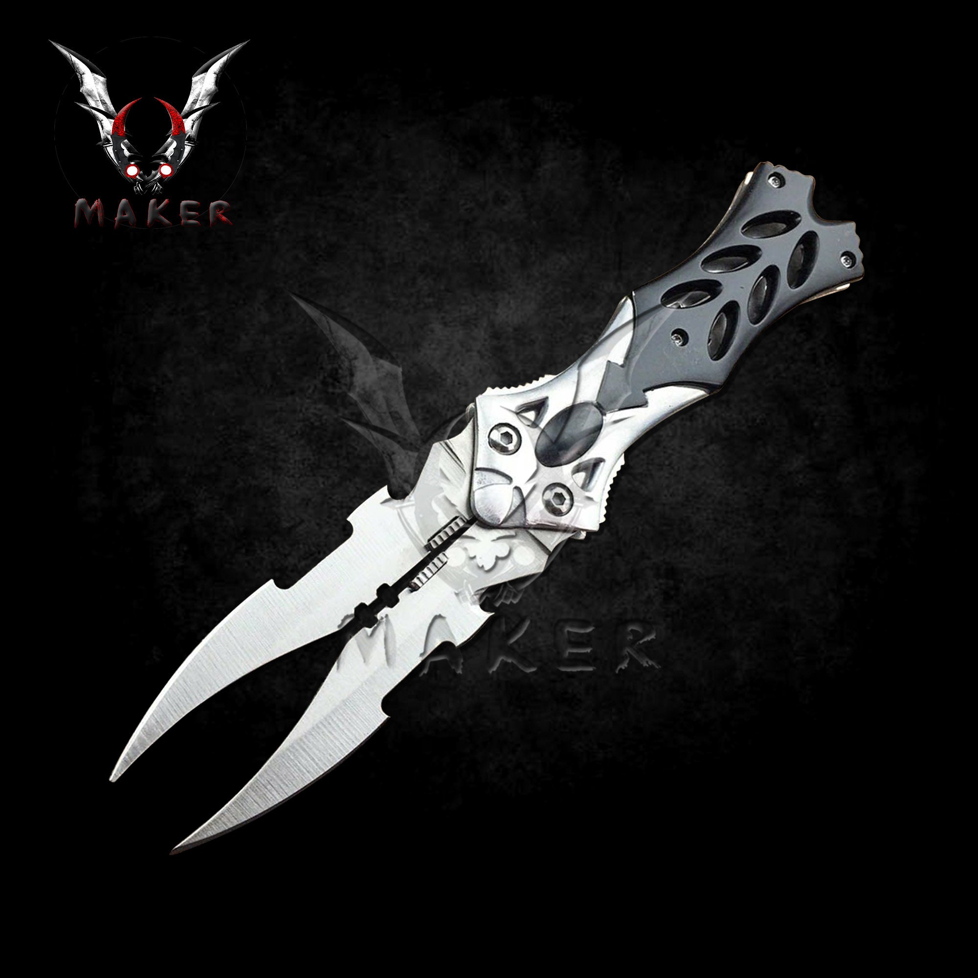Dual Blade Fantasy Cosplay Knife 8.5 Steel Blade Best - Etsy
