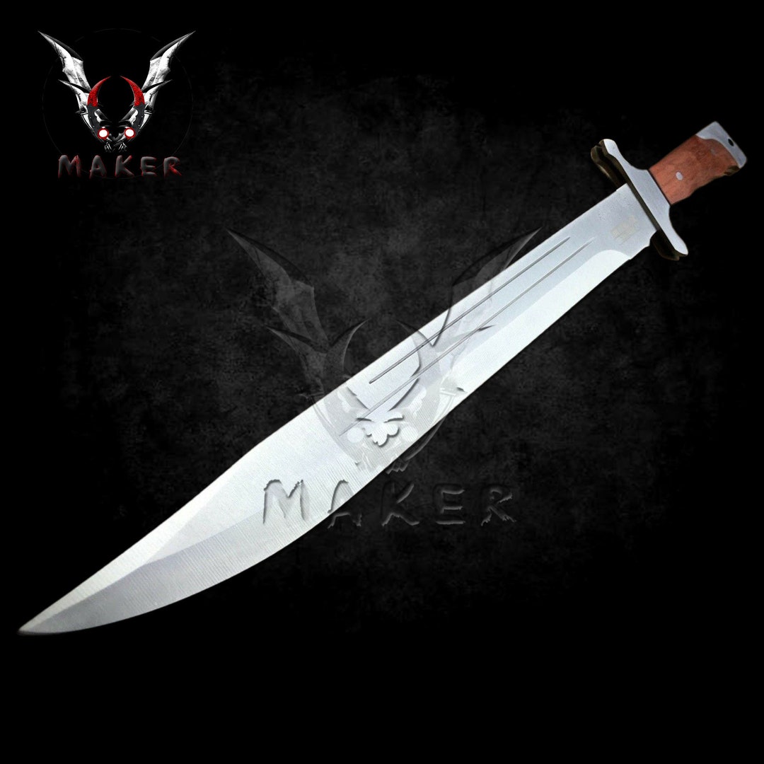 Survival Machete Razor Knife 18" Hunting Steel Blade Full Tang Wooden ...