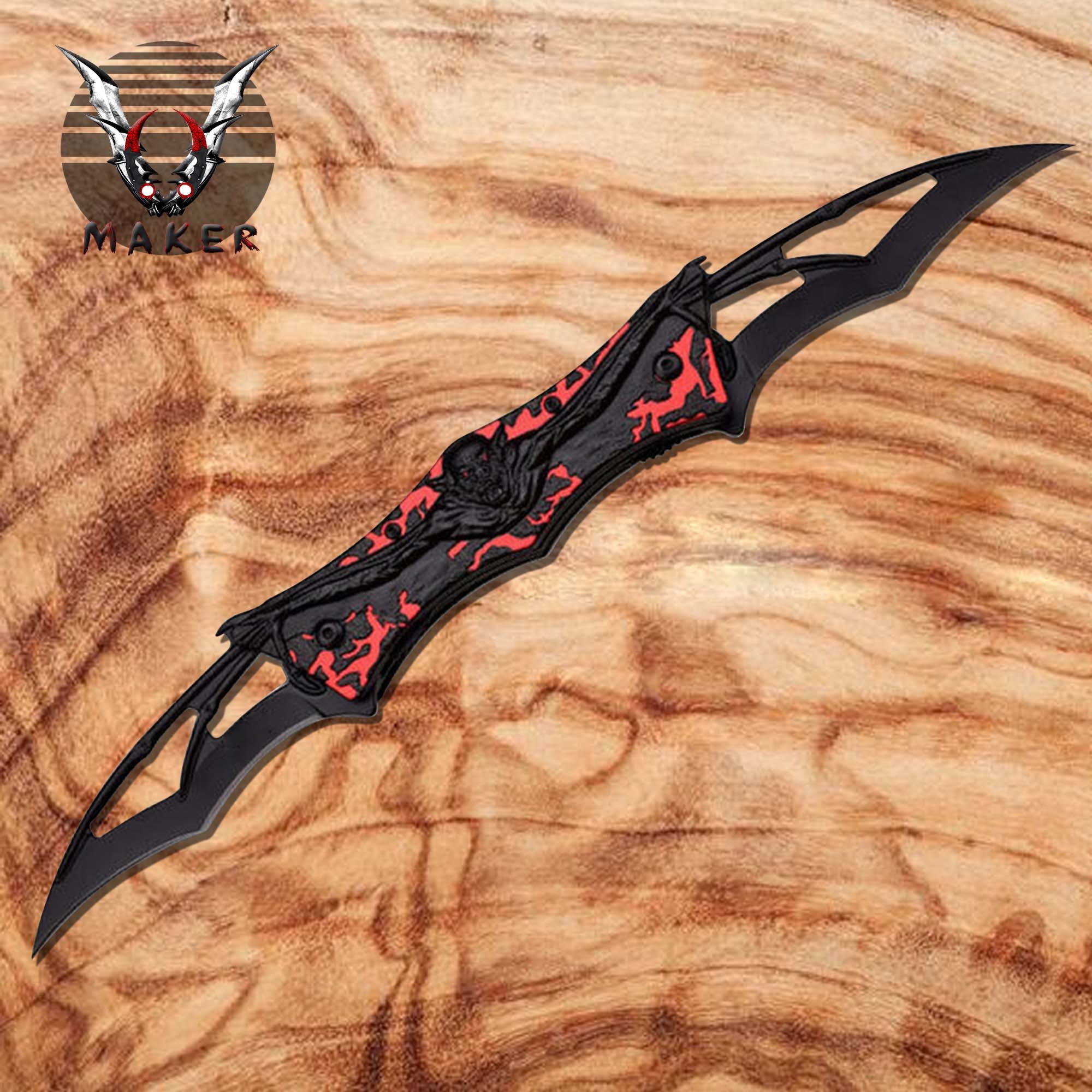 Zombie Skull Bat Knife Best Folding Knife for Huntingcamping - Etsy