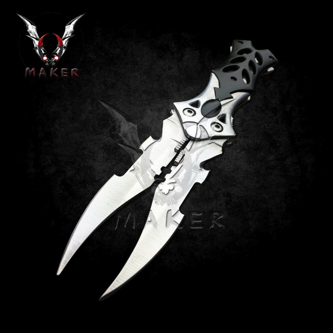 Dual Blade Fantasy Cosplay Knife 8.5 Steel Blade Best - Etsy