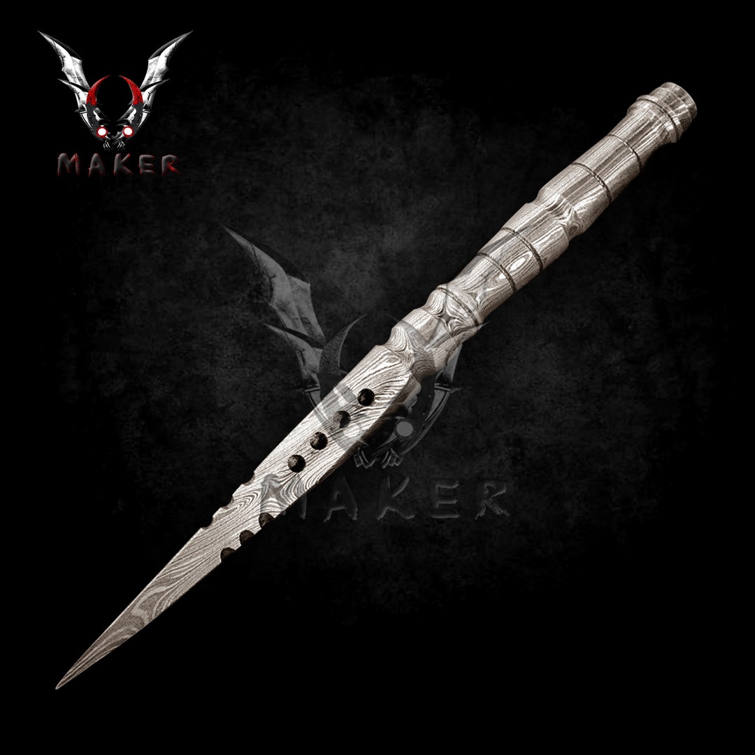 Damascus Kris Knife Custom Handmade 9" Steel Blade Knife for Hunting ...