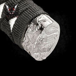 White Dragon Sword 40" Samurai Ninja Bushido Japanese Sword Carbon Steel for Cosplay, Collection ...