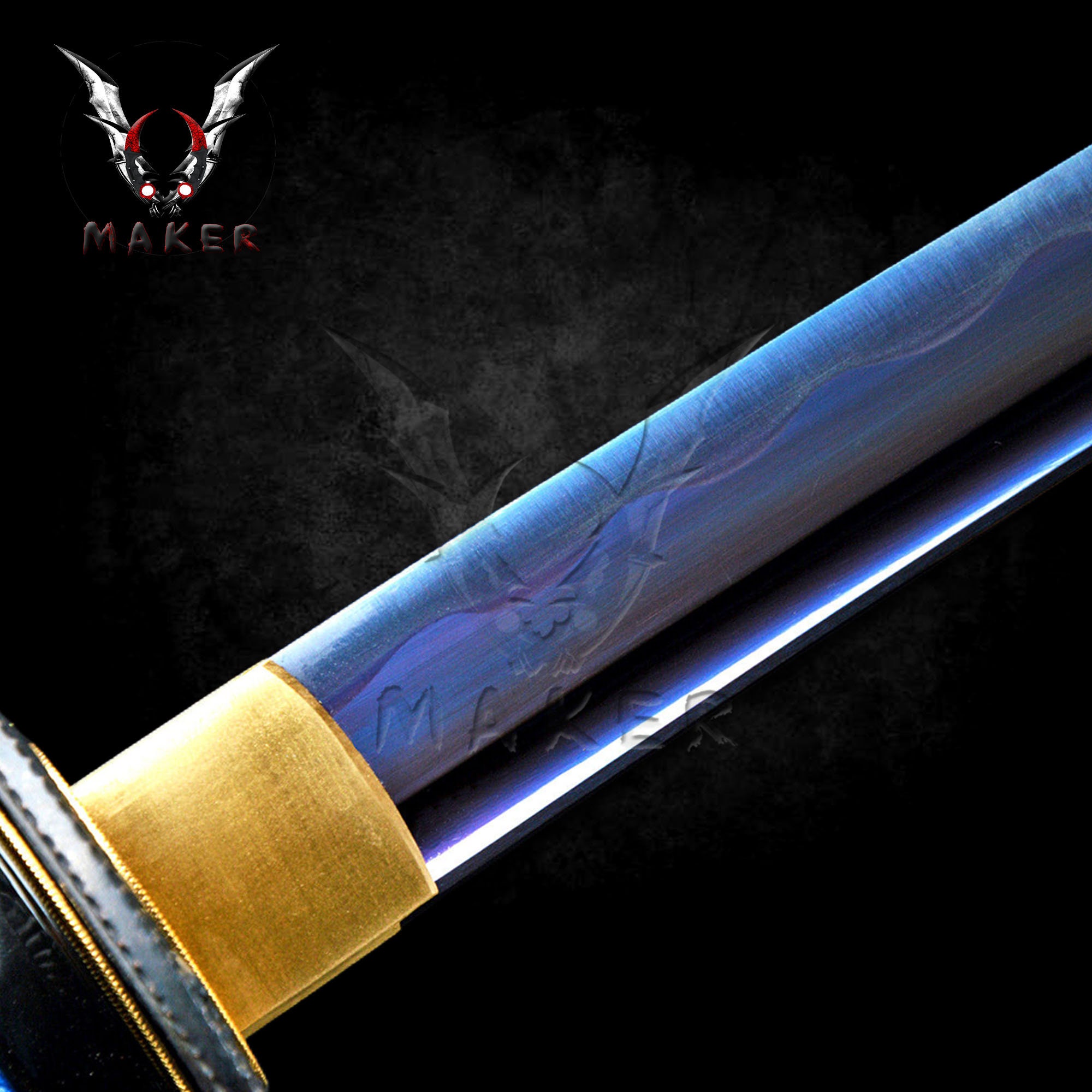 All Blue Dragon Katana Handmade 1095 Steel Japanese Samurai Collectible ...