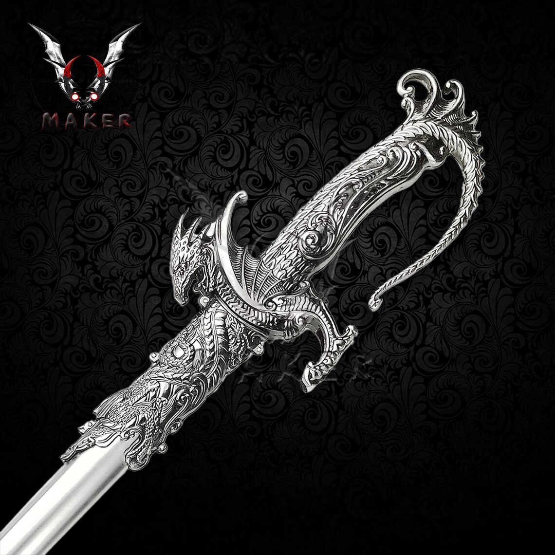 Saint George Dragon Saber Fantasy Sword 36" Dull Blade for Collections ...